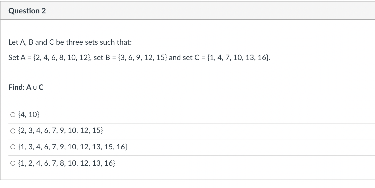 Solved Question 2 Let A, B and C be three sets such that: | Chegg.com