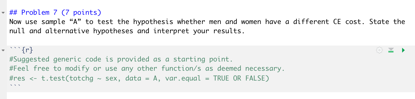 Solved . - ## Problem 5 (4 points) Conduct test of equality | Chegg.com