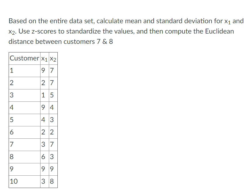 Solved Based on the entire data set, calculate mean and | Chegg.com
