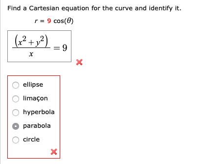 Solved Find a Cartesian equation for the curve and identify | Chegg.com