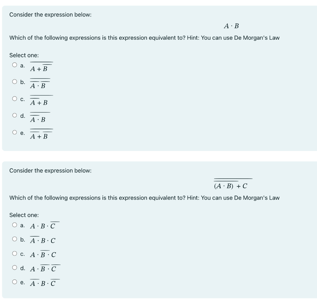 Solved Consider the expression below: A⋅B Which of the | Chegg.com