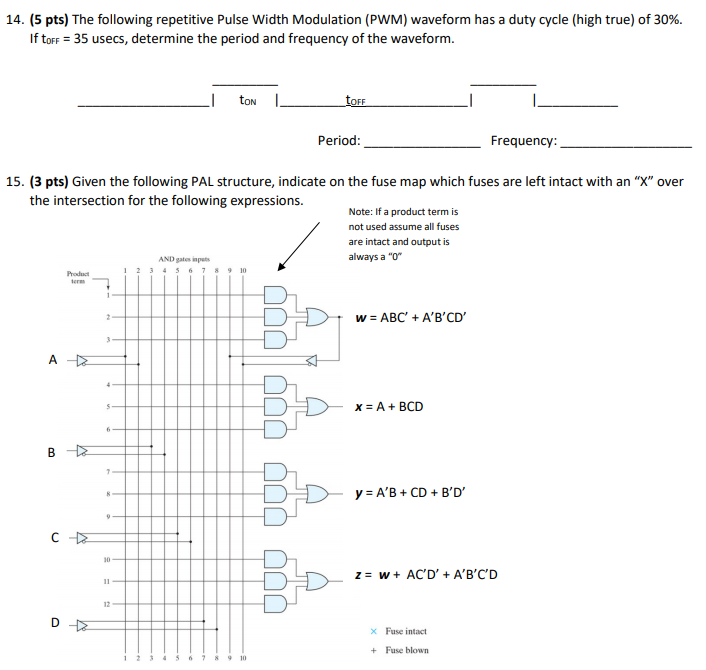 Solved 14. (5 pts) The following repetitive Pulse Width | Chegg.com