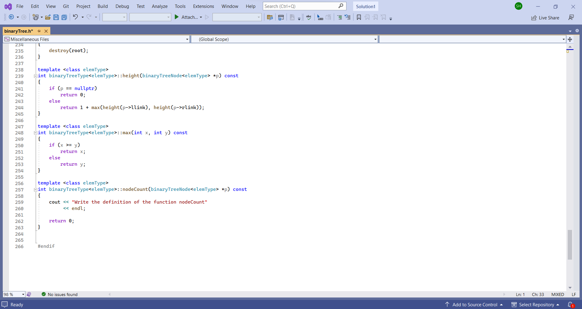 Solved C++Add a function treeLeavesCount, which returns the | Chegg.com