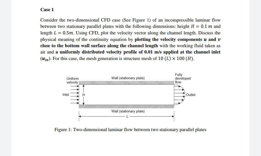 Solved Consider the two-dimensional CFD case (See Figure 1) | Chegg.com