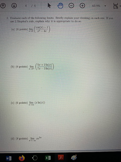 Solved © © 40 o 3. Evaluate each of the following limits. | Chegg.com