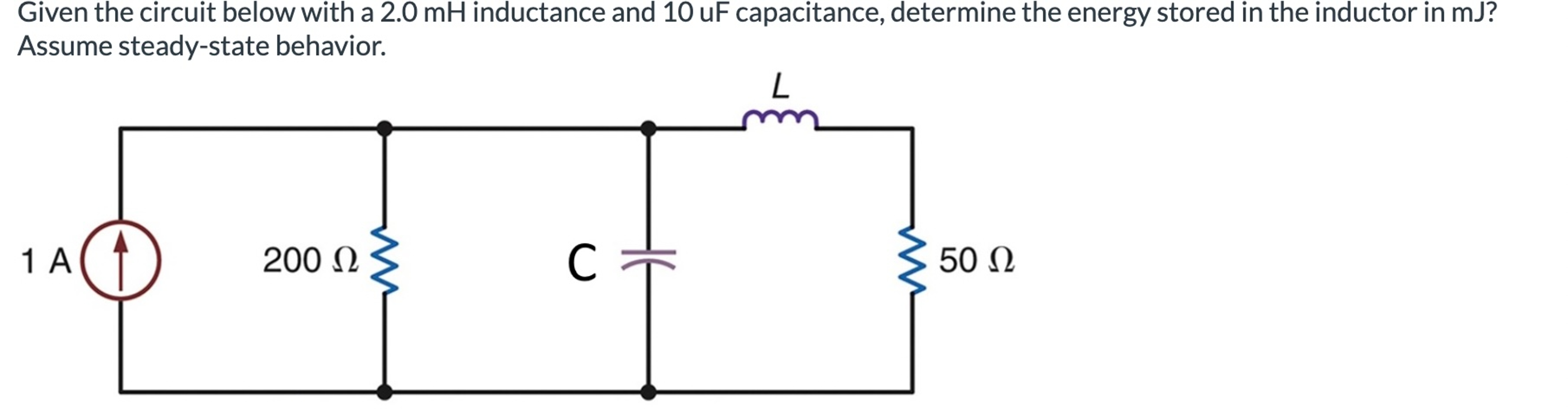 Solved Given the circuit below with a 2.0mH ﻿inductance and | Chegg.com