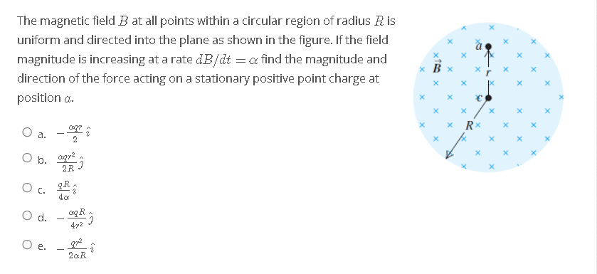Solved X X The magnetic field B at all points within a | Chegg.com