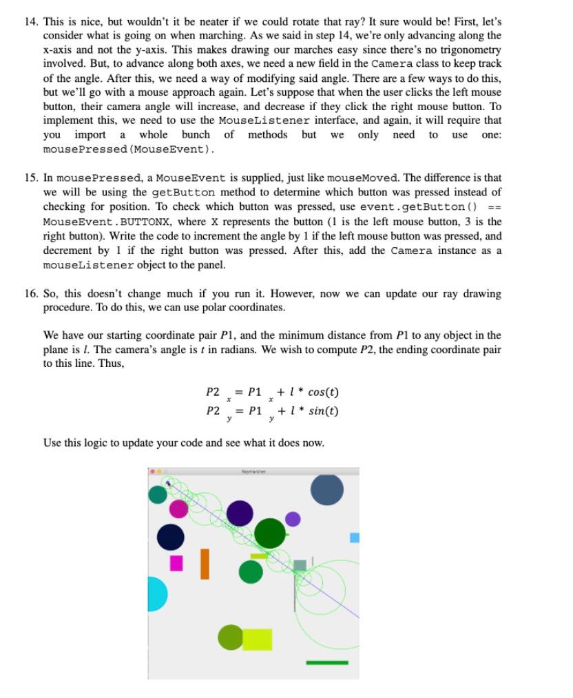 Could you create a Raymarcher in java given this | Chegg.com