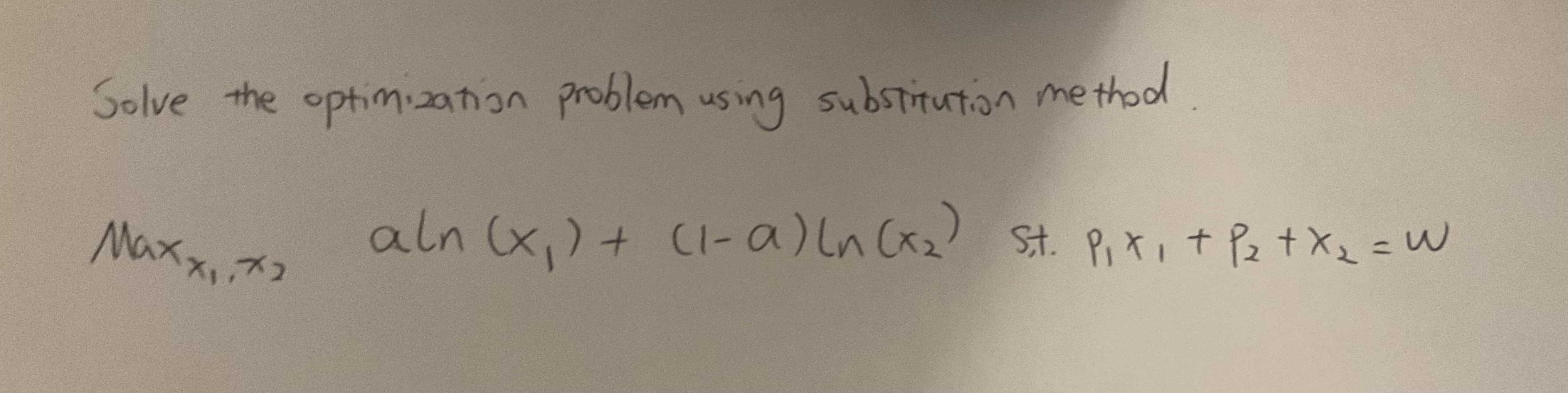 Solved Solve The Optimization Problem Using Substitution