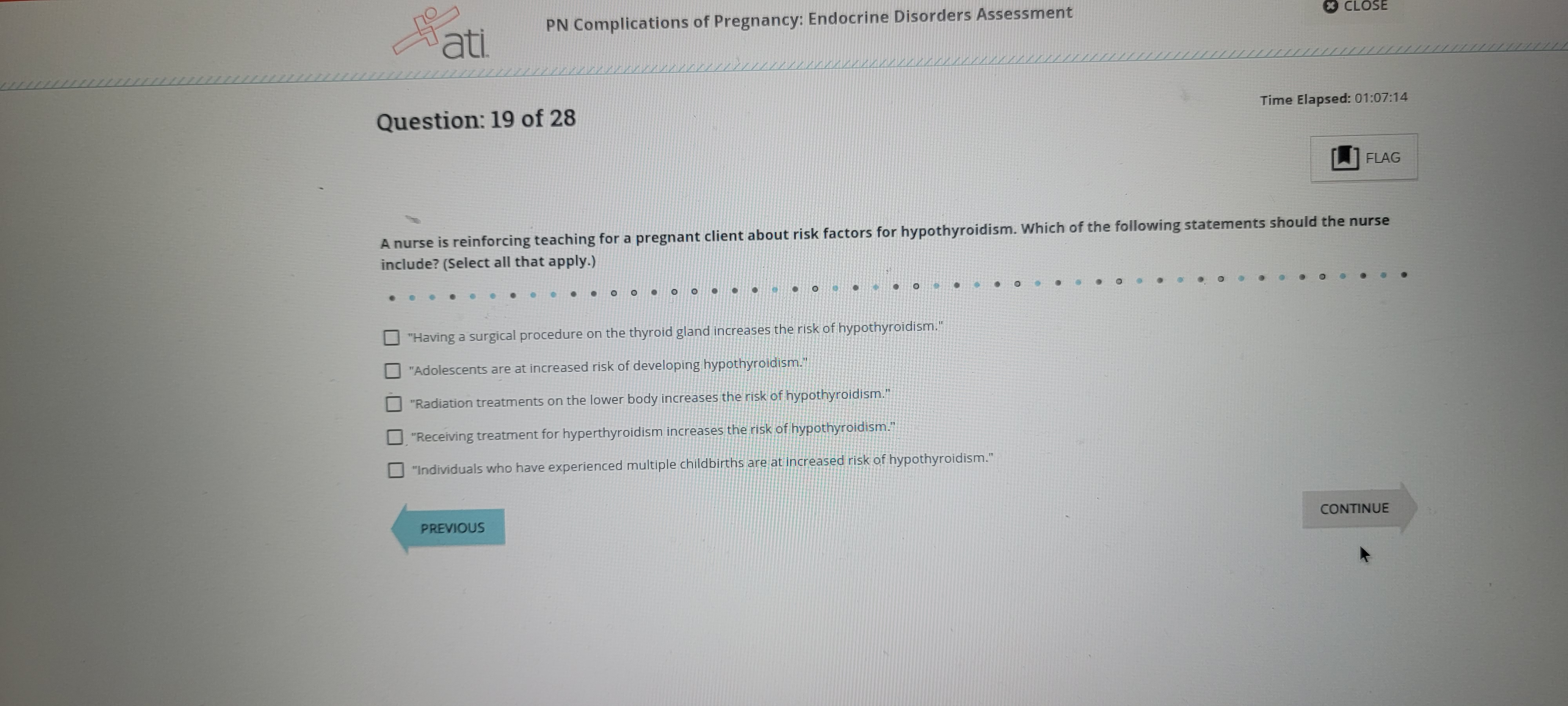 Solved Question: 19 ﻿of 28A nurse is reinforcing teaching | Chegg.com