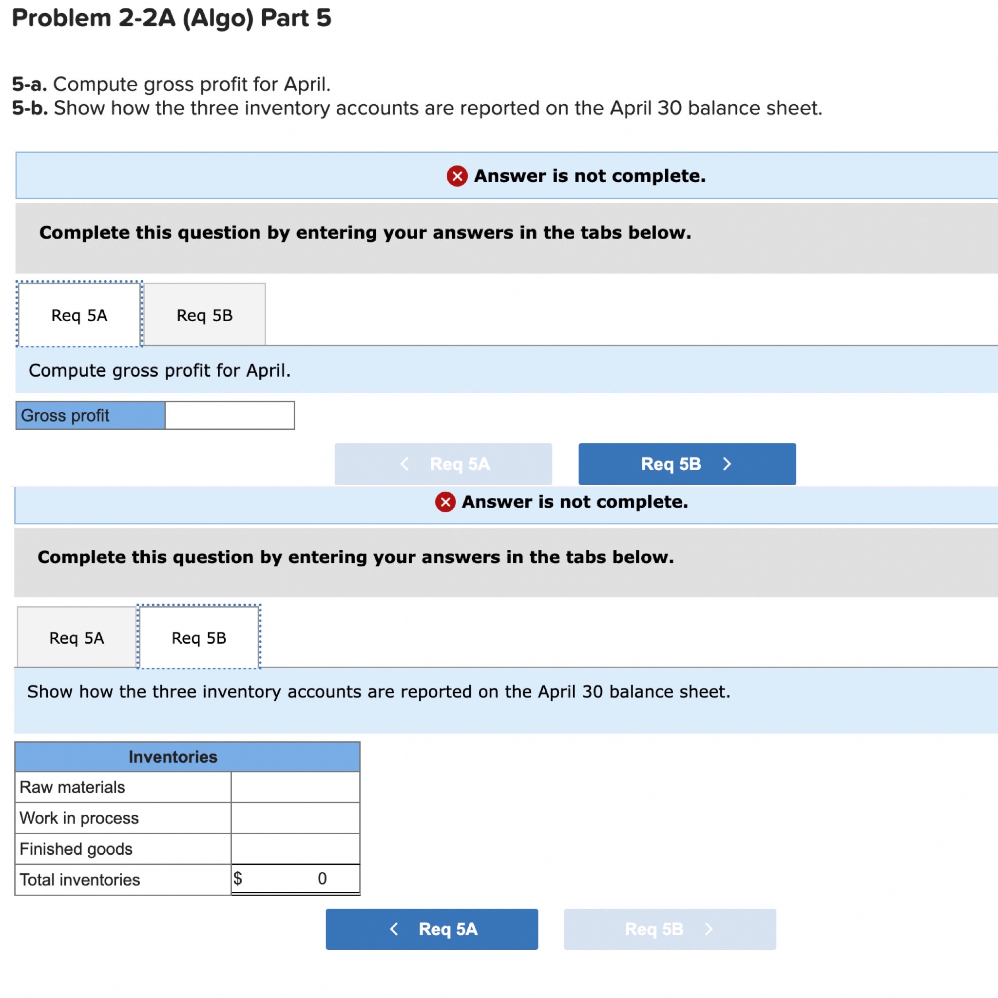 Required informationProblem 2-2A (Algo) ﻿Computing | Chegg.com
