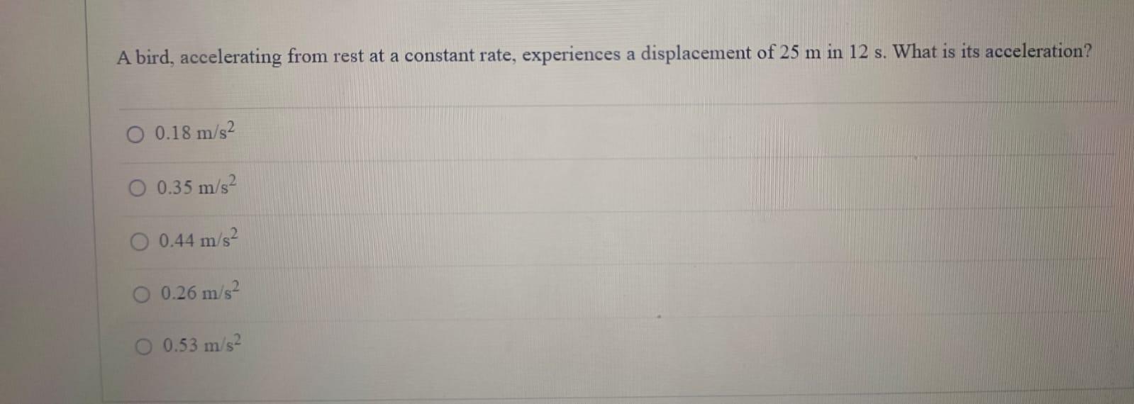 Solved A bird, accelerating from rest at a constant rate, | Chegg.com