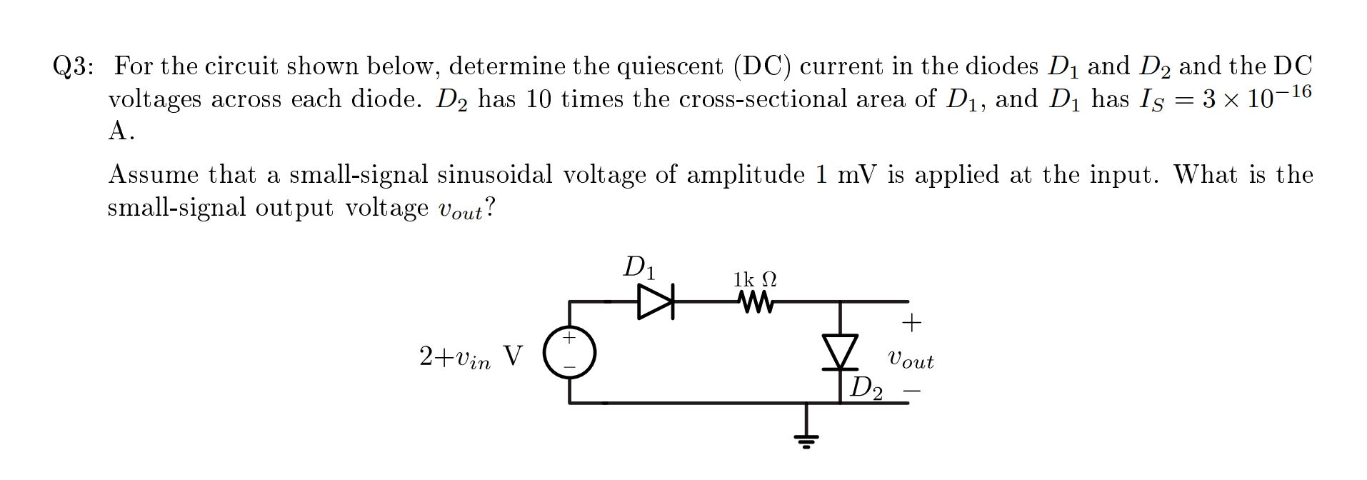 Solved For the circuit shown below, determine the quiescent | Chegg.com