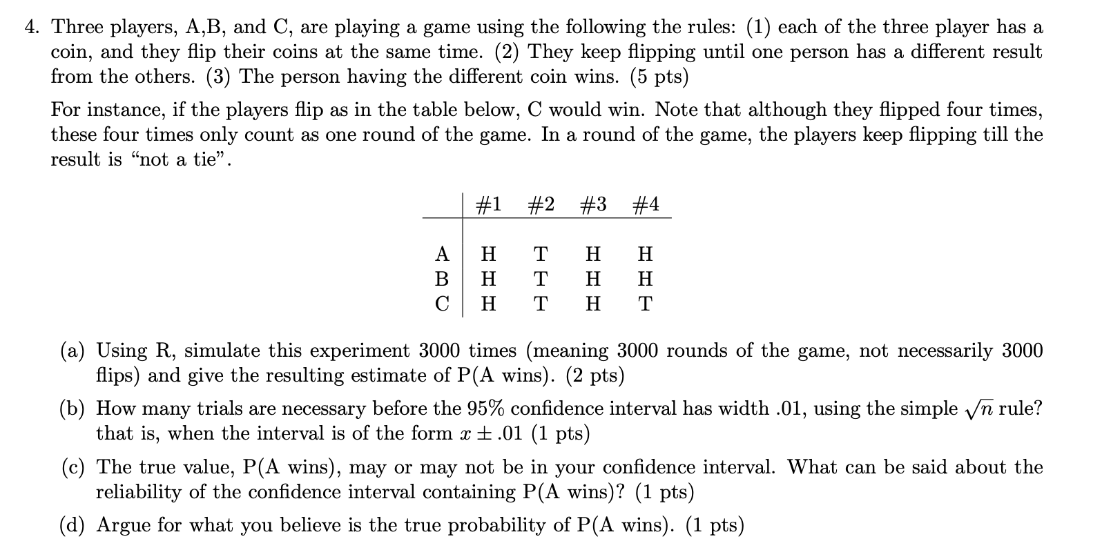 4. Three players, A,B, and C, are playing a game | Chegg.com