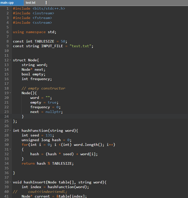 Solved IN C++. I need to create a Hash Table that uses | Chegg.com