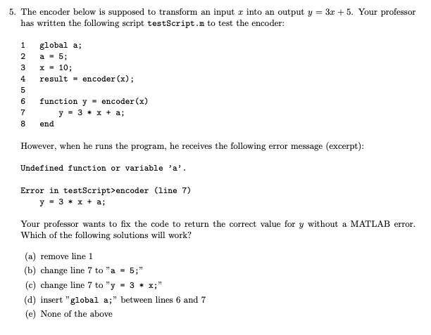 Solved The encoder below is supposed to transform an input x | Chegg.com