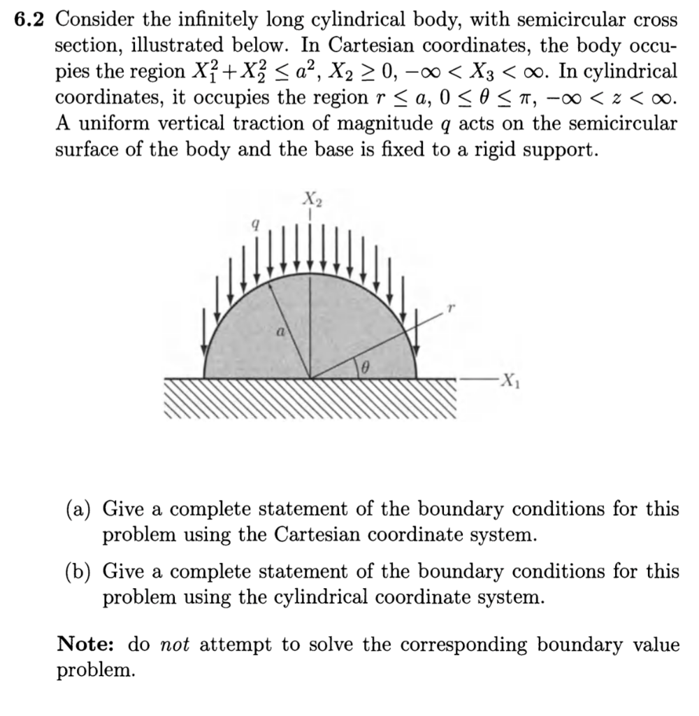Solved 6.2 Consider the infinitely long cylindrical body, | Chegg.com