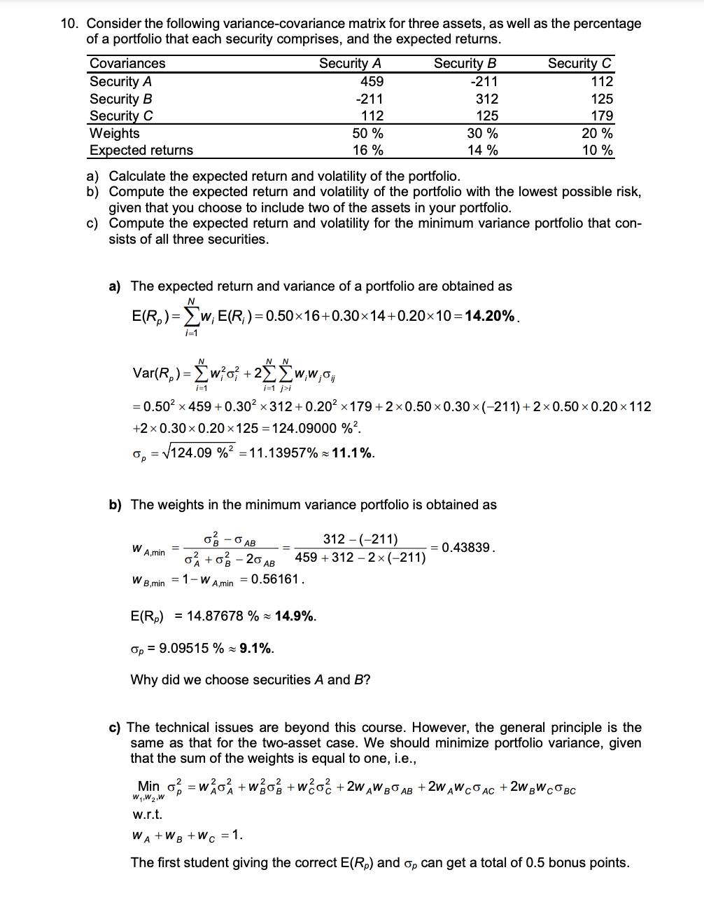 Solved Solve The bonus question C by using the lagrange | Chegg.com