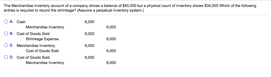 Solved The Merchandise Inventory account of a company shows | Chegg.com