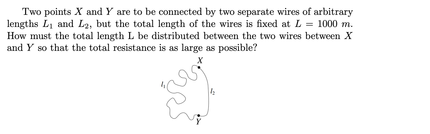 Solved Two points X and Y are to be connected by two | Chegg.com