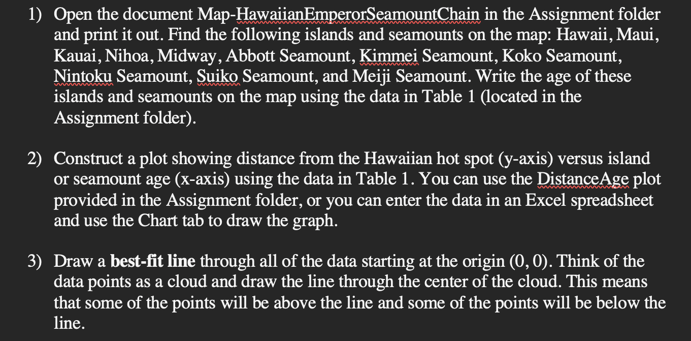 1) Open the document Map-HawaiianEmperorSeamountChain | Chegg.com