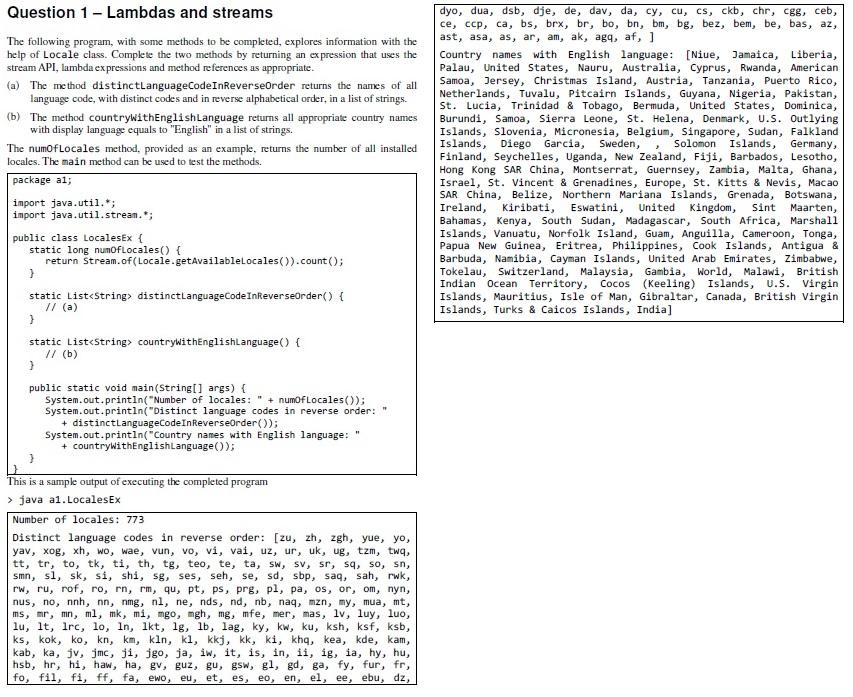 Solved Question 1 - Lambdas and streams The following | Chegg.com Solved Question 1 - Lambdas and streams The following | Chegg.com