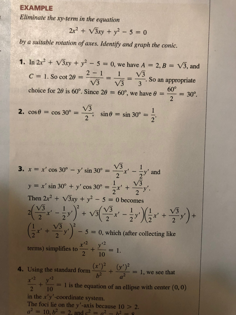 Solved Find - a) angle of rotation. b) equation that has no | Chegg.com