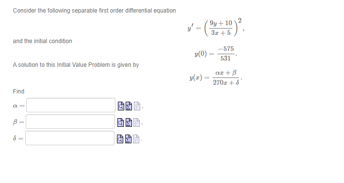 Solved Consider The Following Separable First Order