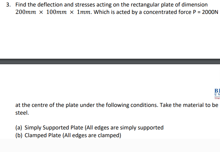 Solved 3. Find the deflection and stresses acting on the | Chegg.com