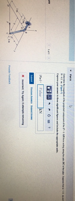 Solved Determine the magnitude of the projected component of | Chegg.com