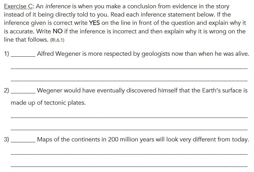 Solved Exercise A: Wegener found six pieces of evidence that | Chegg.com