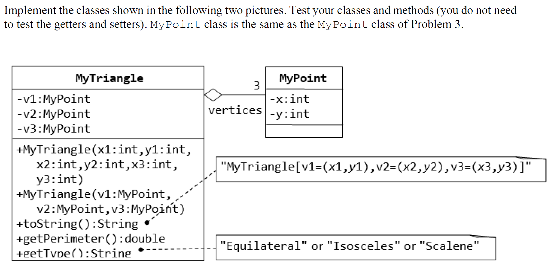 Solved Implement The Classes Shown In The Following Two 