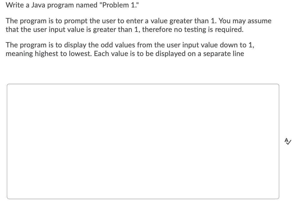 Solved Write a Java program named "Problem 1." The program | Chegg.com