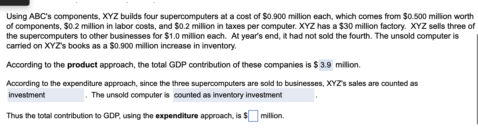 Solved Using ABC's components, XYZ builds four | Chegg.com