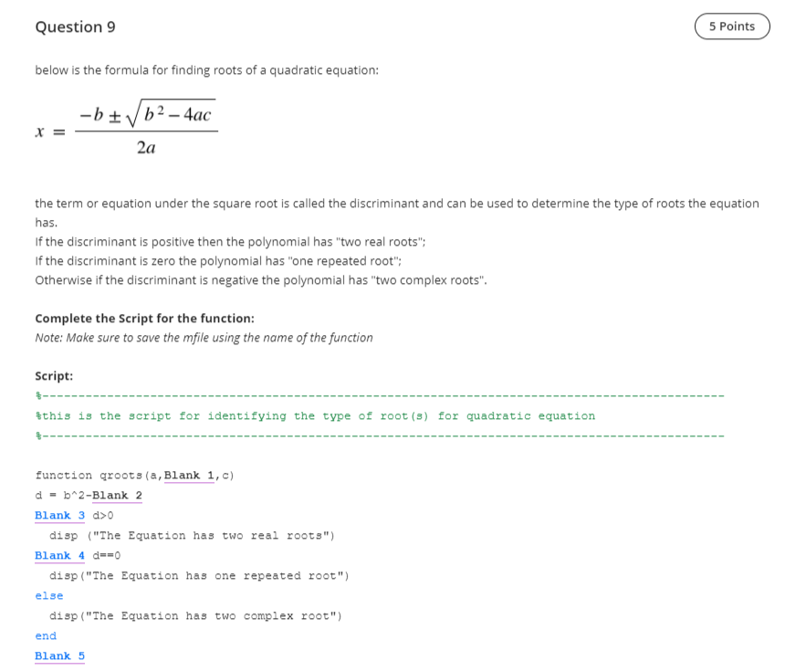 Solved Question 9 5 Points below is the formula for finding | Chegg.com