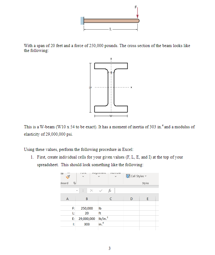 Solved 1.First, create individual cells for your given | Chegg.com