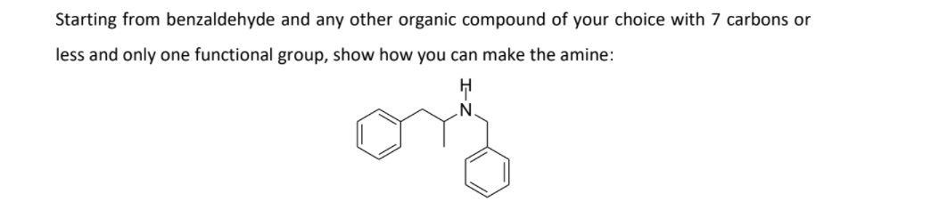 Solved Starting from benzaldehyde and any other organic | Chegg.com