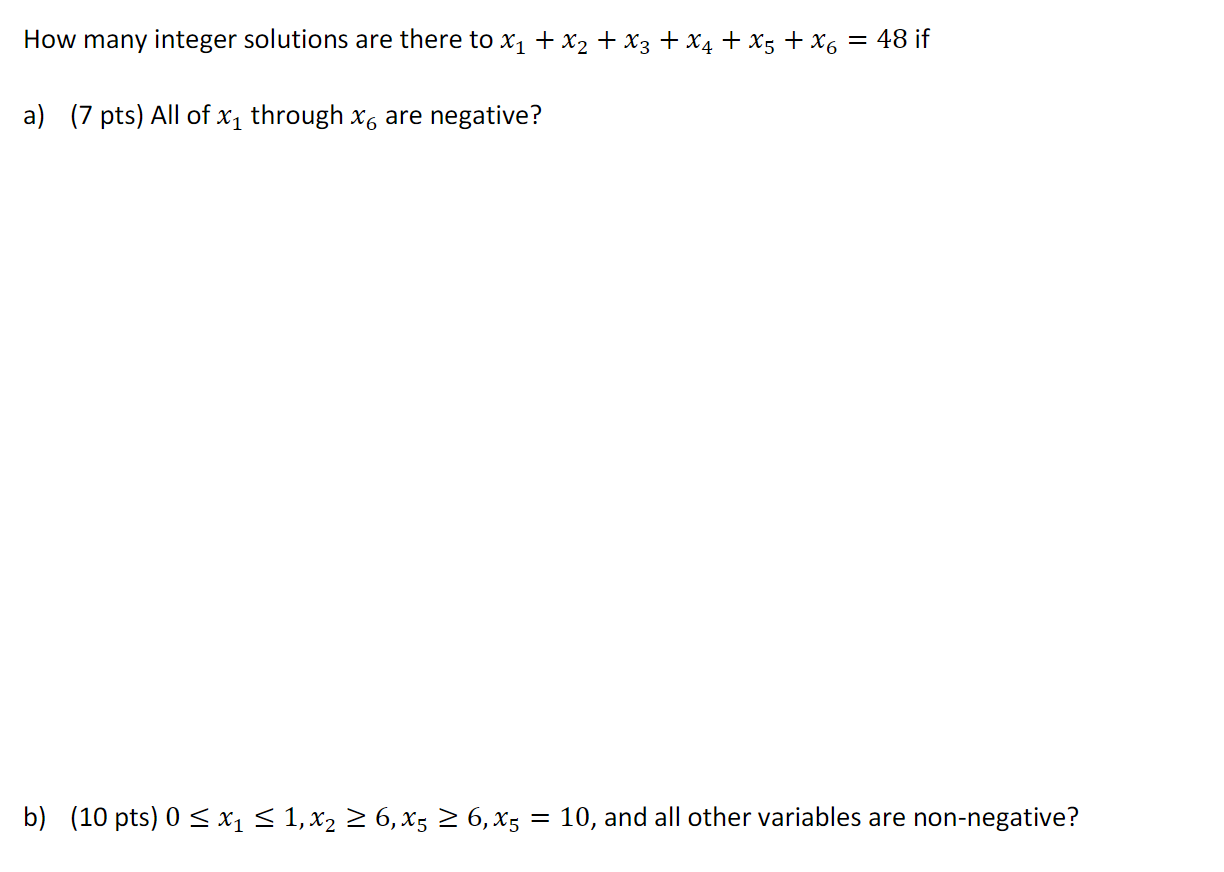 Solved How many integer solutions are there to x1 + x2 + x3 | Chegg.com