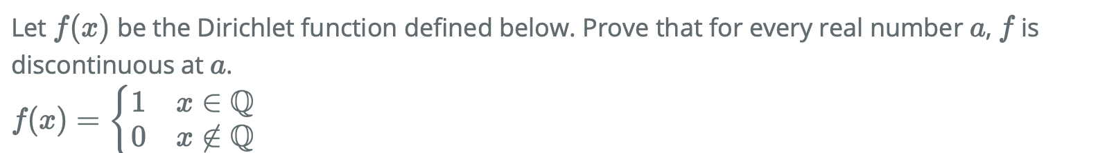 Solved Let f(x) be the Dirichlet function defined below. | Chegg.com