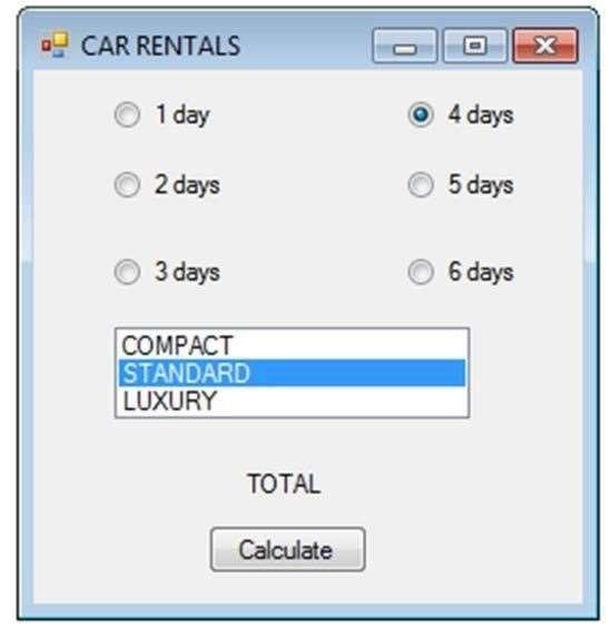 Solved Create a simple application for a car rental company. | Chegg.com