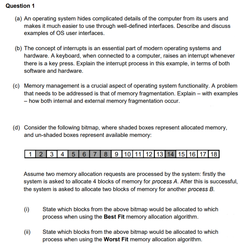 Solved Operating Systems Question Answer carefully and | Chegg.com