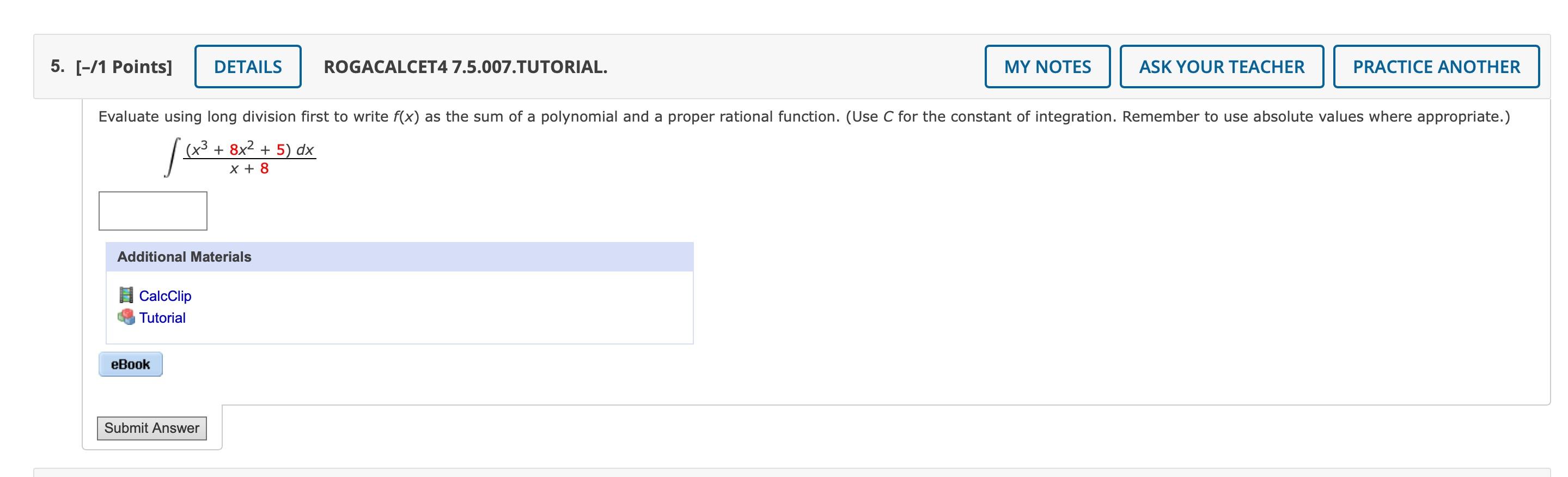Solved Evaluate using long division first to write f(x) as | Chegg.com