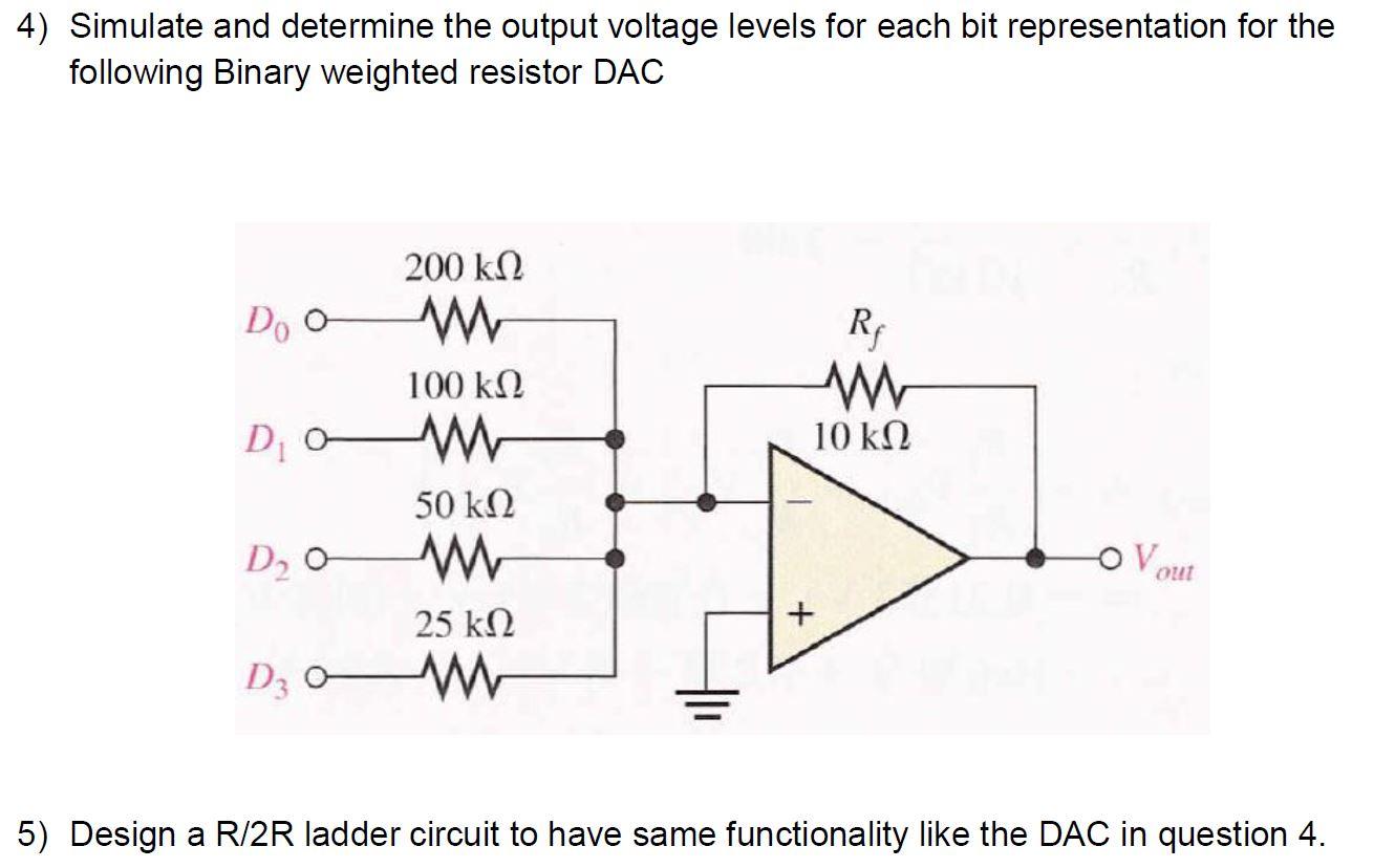 Solved Simulate and determine the output voltage levels for | Chegg.com
