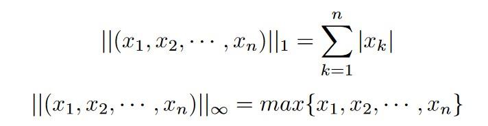Solved Lets define in R^n the rules 1, || ||1 and infinite, | Chegg.com