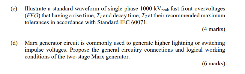 Solved (c) Illustrate a standard waveform of single phase | Chegg.com