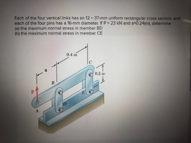 Solved Each of the four vertical links has an 12 x 37-mm | Chegg.com