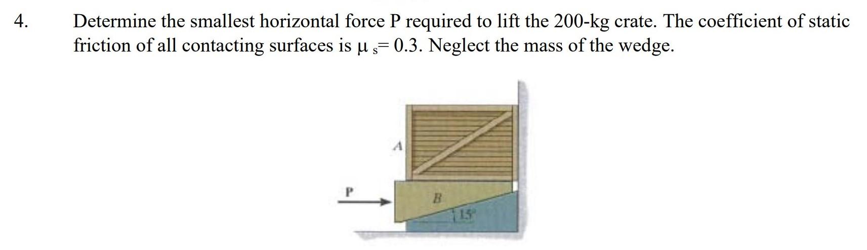 Solved 4. Determine the smallest horizontal force P required | Chegg.com