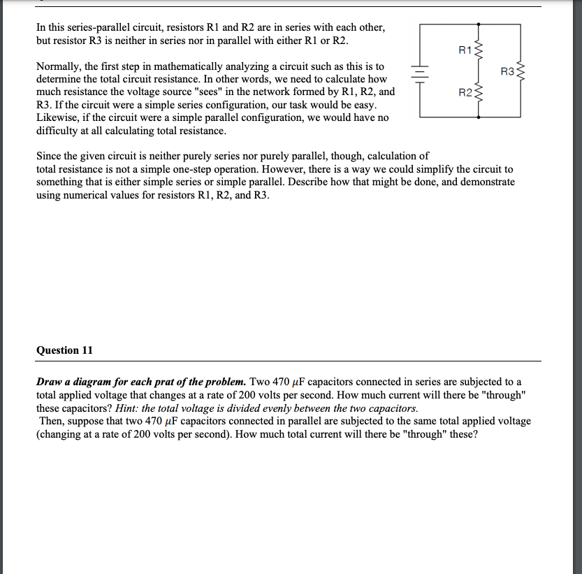 Solved } 3 In this series-parallel circuit, resistors R1 and | Chegg.com