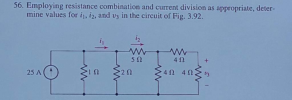 Solved 56. Employing resistance combination and current | Chegg.com