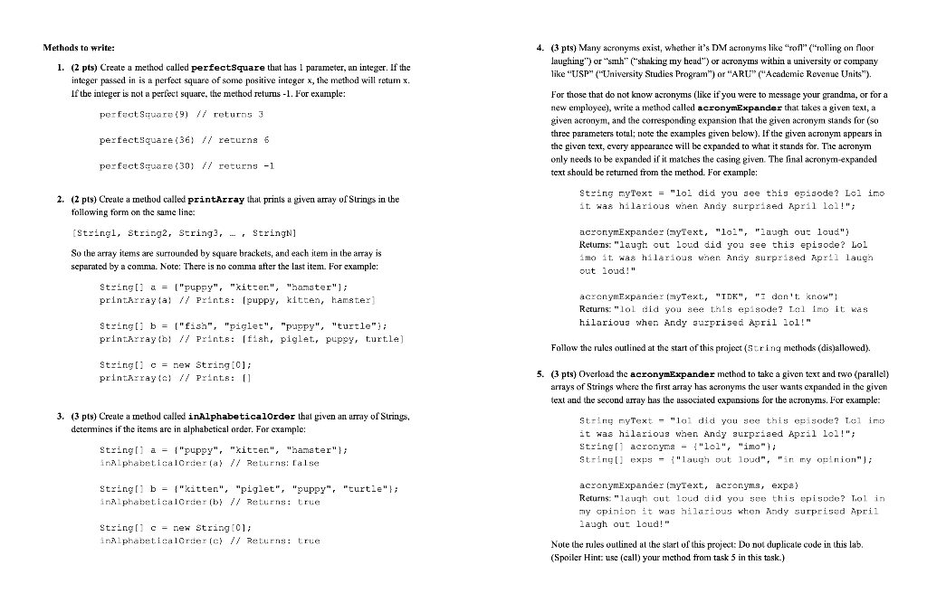 IN JAVA PLEASE. This is a beginner computer science | Chegg.com